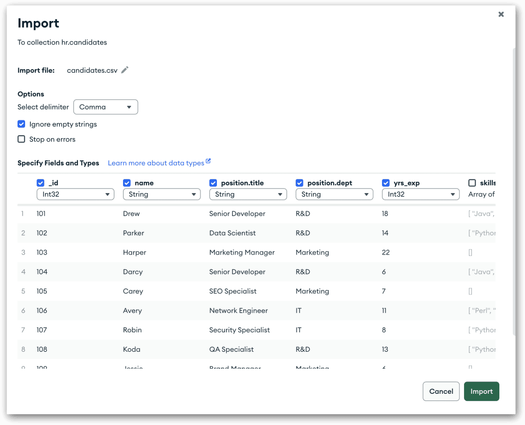 Importing And Exporting Data In Mongodb Compass Simple Talk