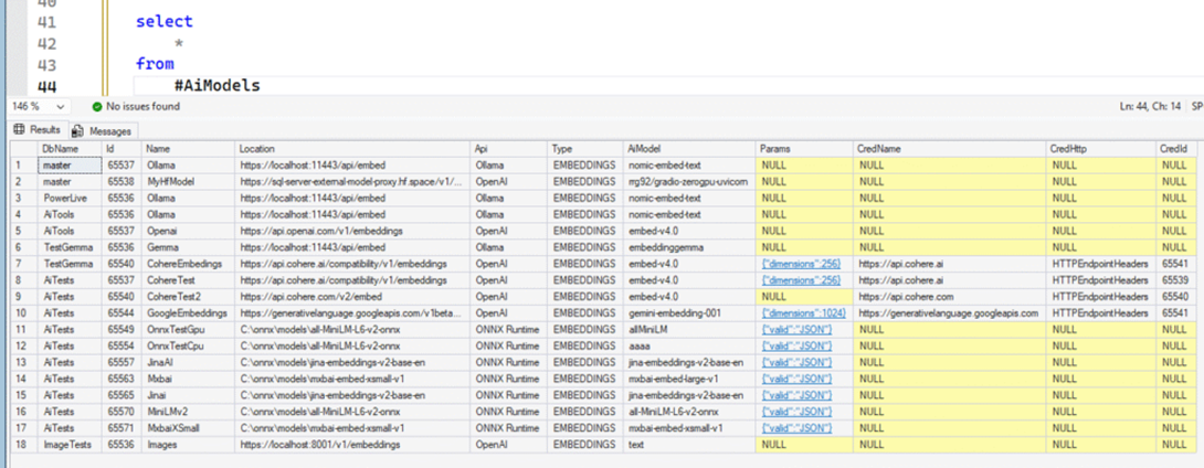 SQL Server 2025 CREATE EXTERNAL MODEL and AI_GENERATE_EMBEDDINGS