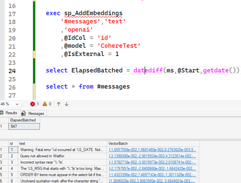 SQL Server 2025 CREATE EXTERNAL MODEL and AI_GENERATE_EMBEDDINGS