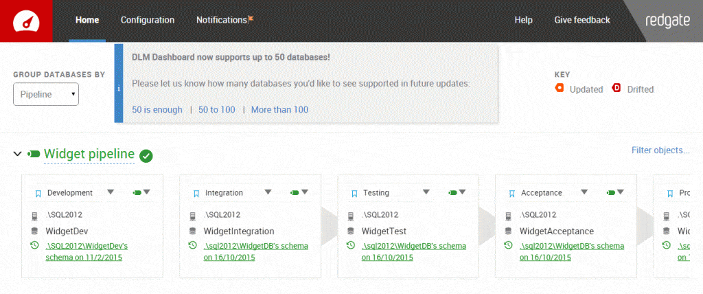 Higher database limit in DLM Dashboard | Redgate