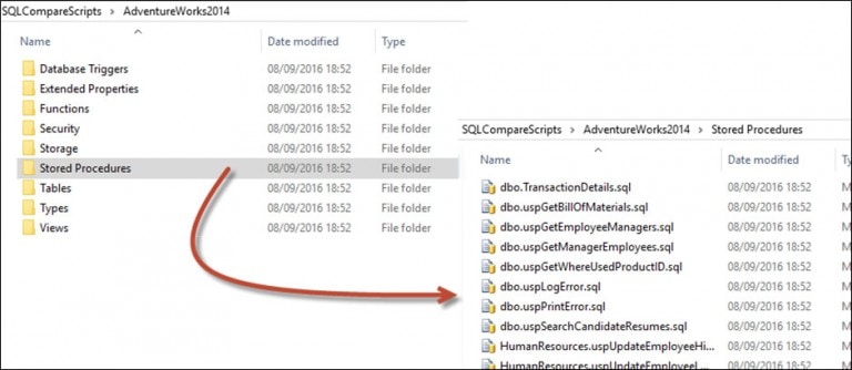 Creating a directory of object-level scripts with SQL Compare