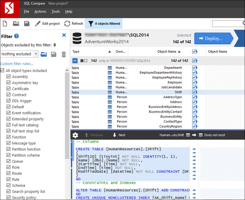 Creating A Directory Of Object Level Scripts With Sql Compare