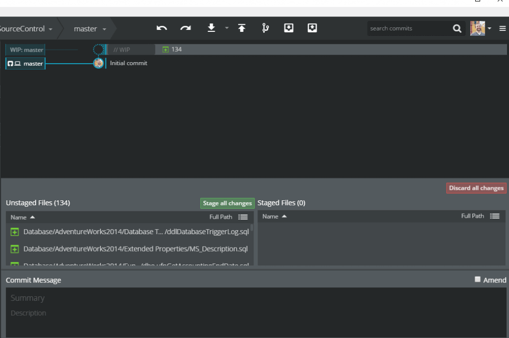 Versioning an existing database using SQL Source Control