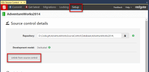 Versioning an existing database using SQL Source Control