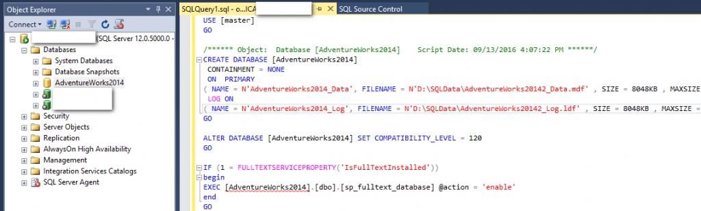 Versioning an existing database using SQL Source Control