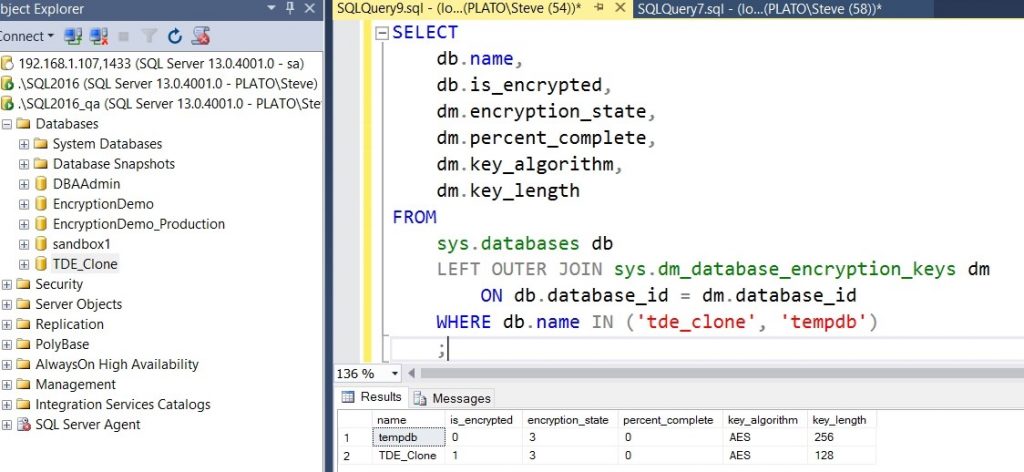 Sql Clone And Databases Protected With Tde