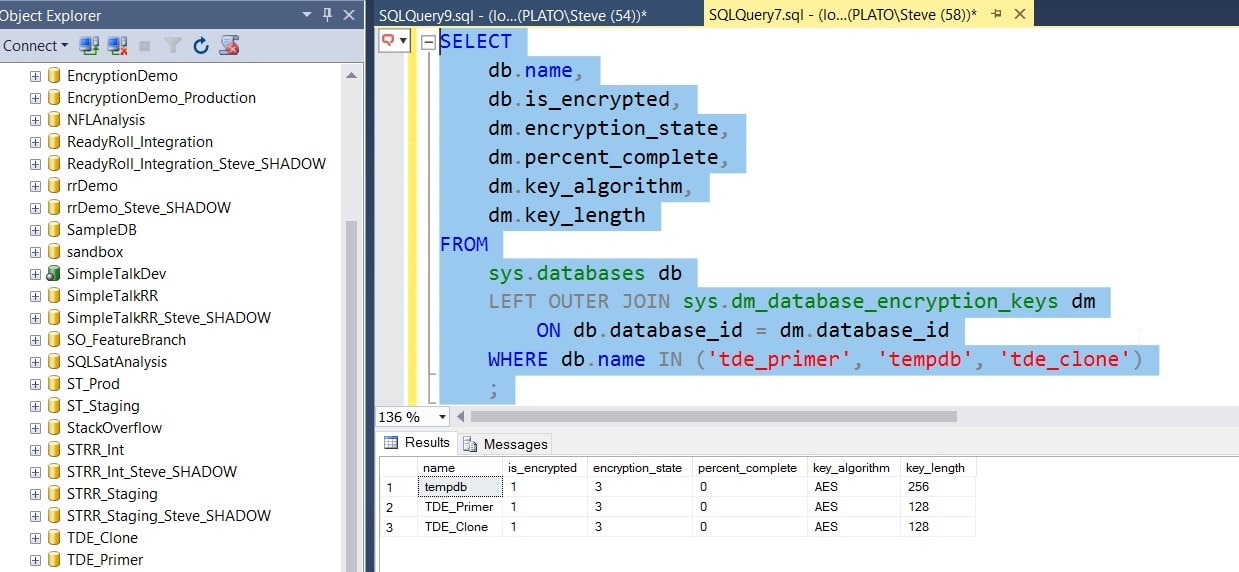 SQL Clone and databases protected with TDE