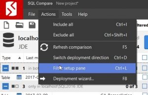 How to use custom filters in Redgate SQL Compare