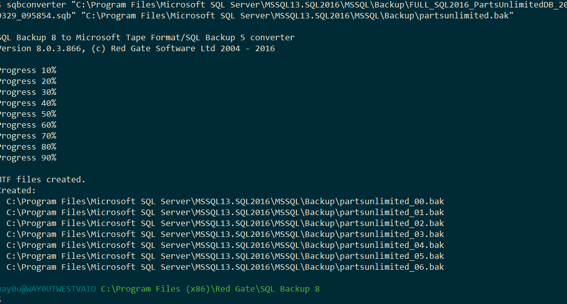 Using Striped Backups With Sql Clone