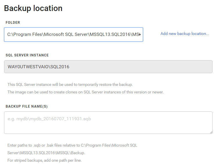 Using Striped Backups With Sql Clone