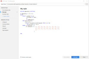 How to style SQL using SQL Prompt's new formatting options