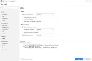 How to style SQL using SQL Prompt's new formatting options