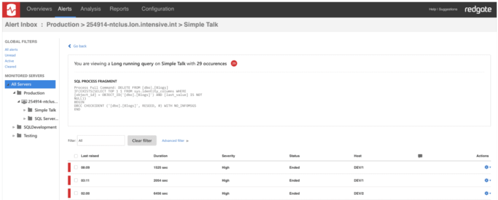 Alert Inbox Grouping Preview In Sql Monitor Redgate 0419