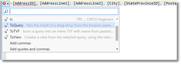 How to use the SQL Prompt snippet placeholders for selecting and ...