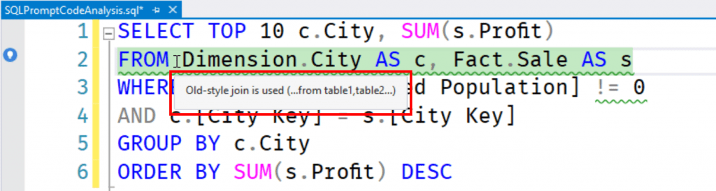 Avoid T-SQL Technical Debt using SQL Prompt Code Analysis | Redgate