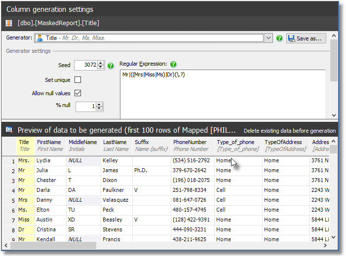 Pseudonymizing your data with SQL Data Generator | Redgate