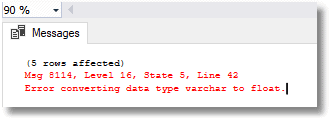 SQL Prompt Code Analysis: Avoid using the ISNUMERIC Function (E1029) | Redgate