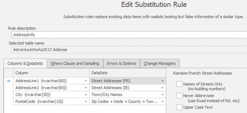 A Basic Technique for Masking Address Data using Data Masker | Redgate