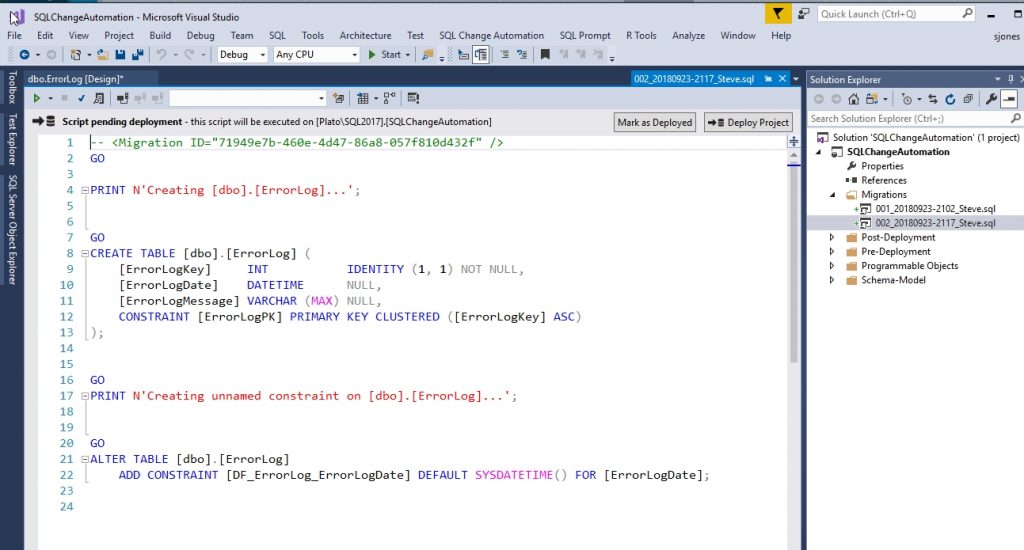 Database Development in Visual Studio using SQL Change Automation: Getting Started | Redgate