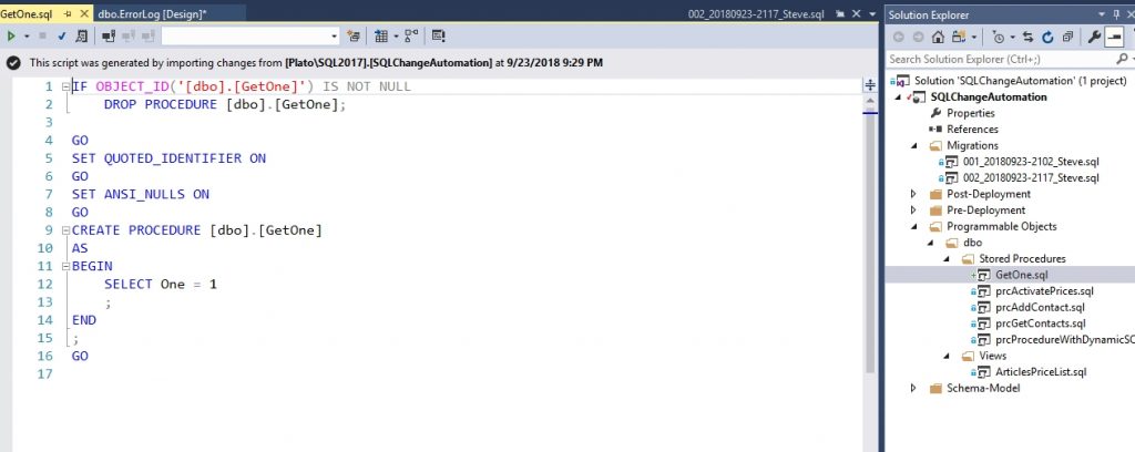 Database Development in Visual Studio using SQL Change Automation: Getting Started | Redgate