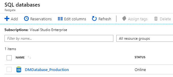 Sql Provision And Azure Sql Database Creating Local Development And Test Databases Redgate