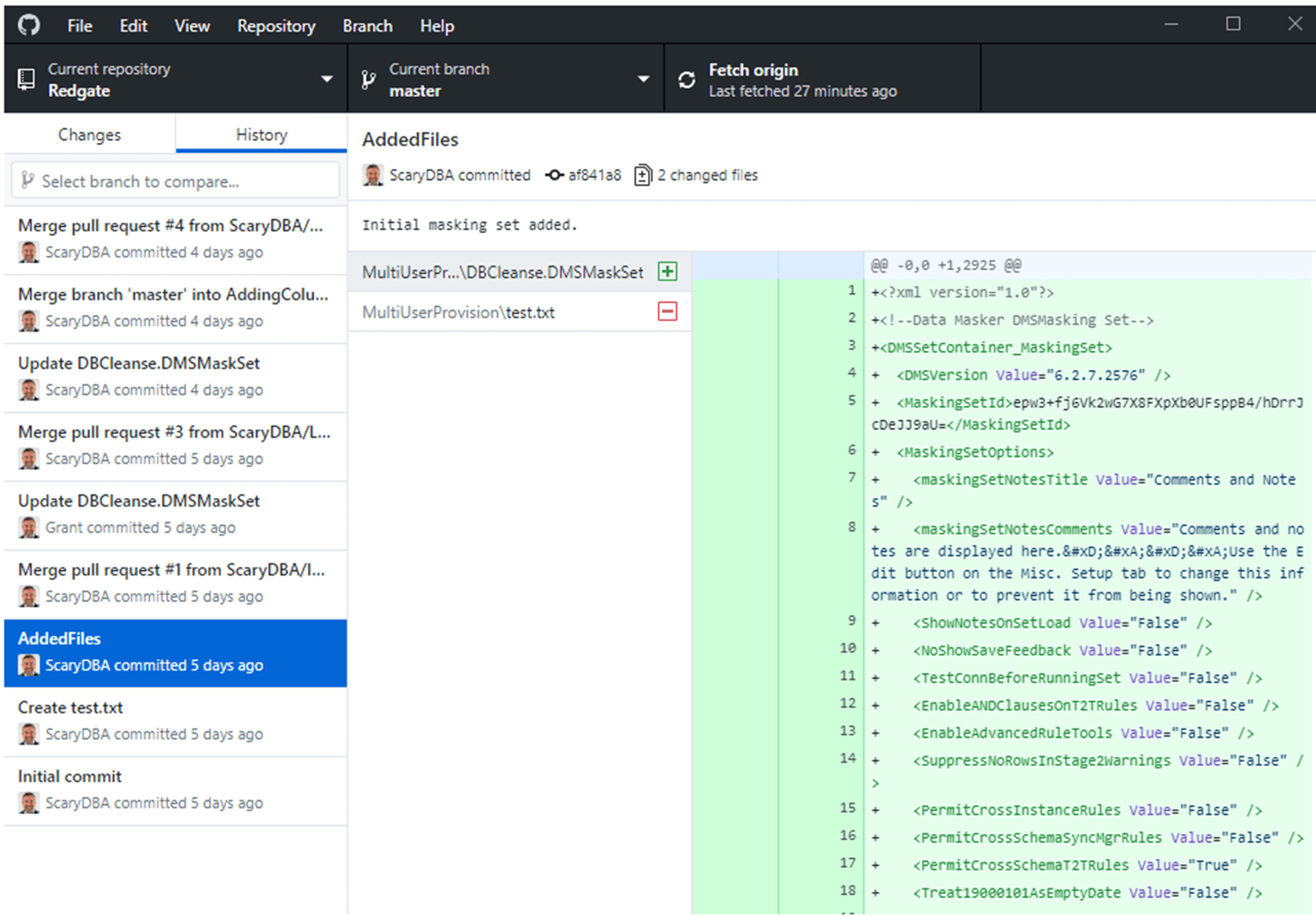 Managing Data Masking Rules In Larger Teams Using Source Control Redgate 3413