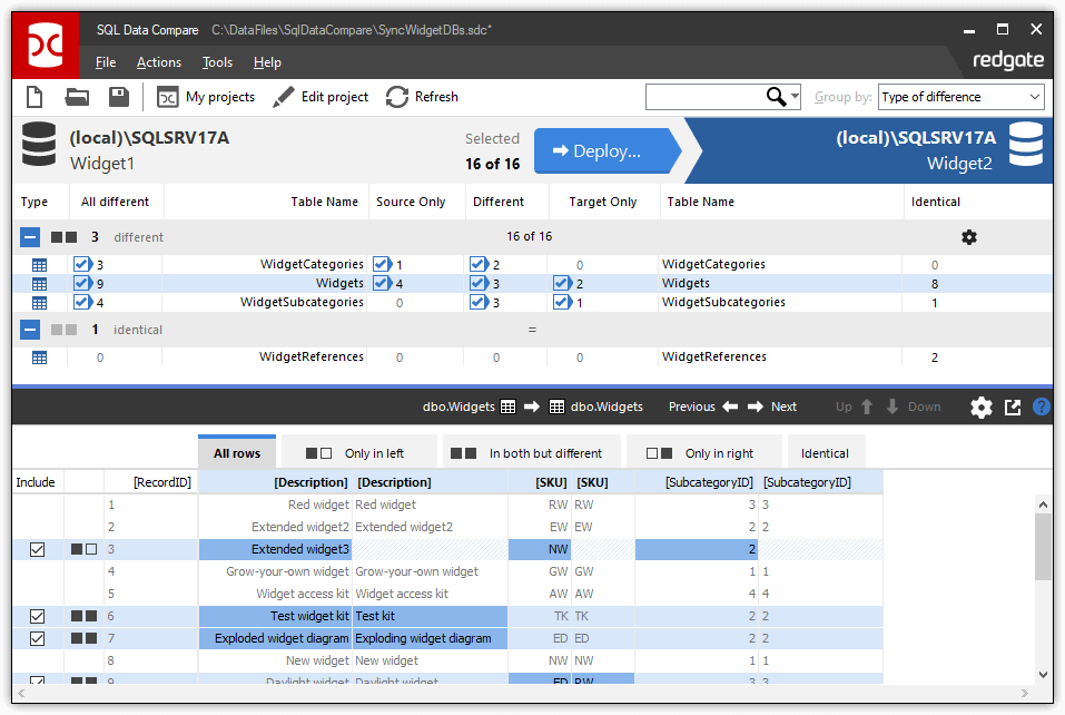 Using SQL Data Compare to Sync Reference Data | Redgate