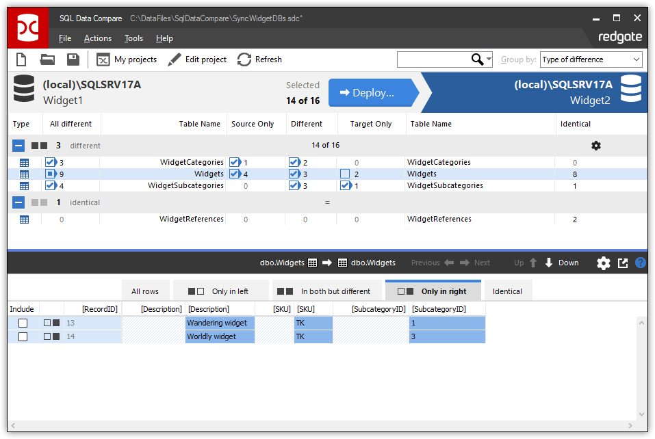 Using SQL Data Compare to Sync Reference Data | Redgate