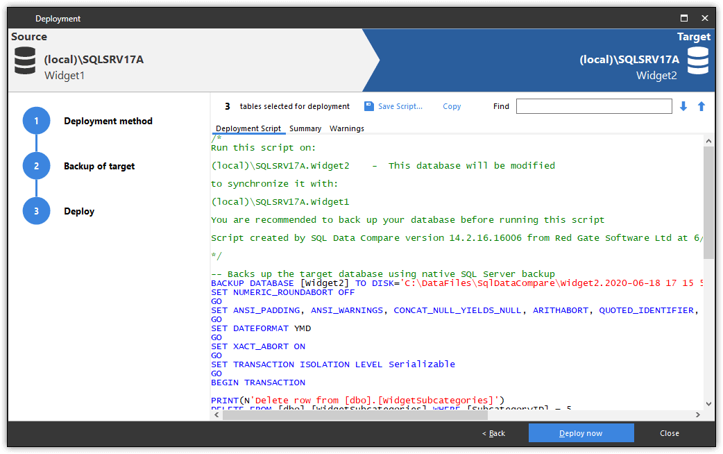 Using Sql Data Compare To Sync Reference Data Redgate 9810