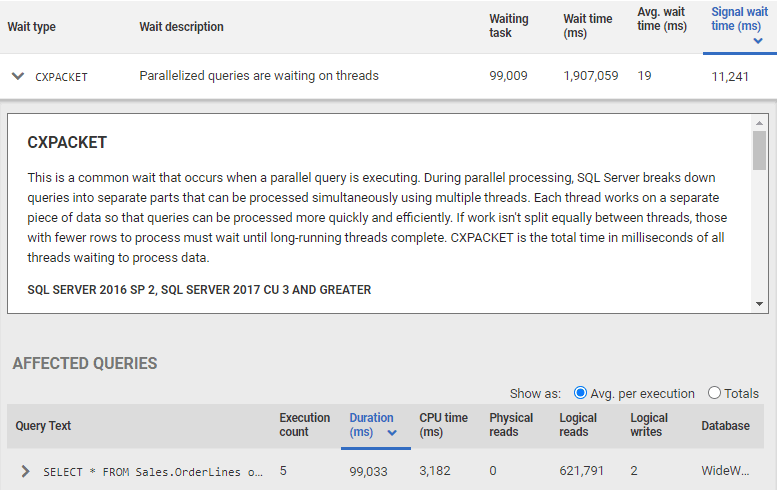 Introduction to Analyzing Waits using SQL Monitor | Redgate