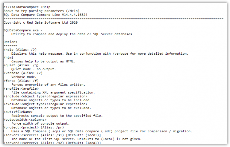 Comparing And Syncing Data Using Sql Data Compare Command Line Redgate