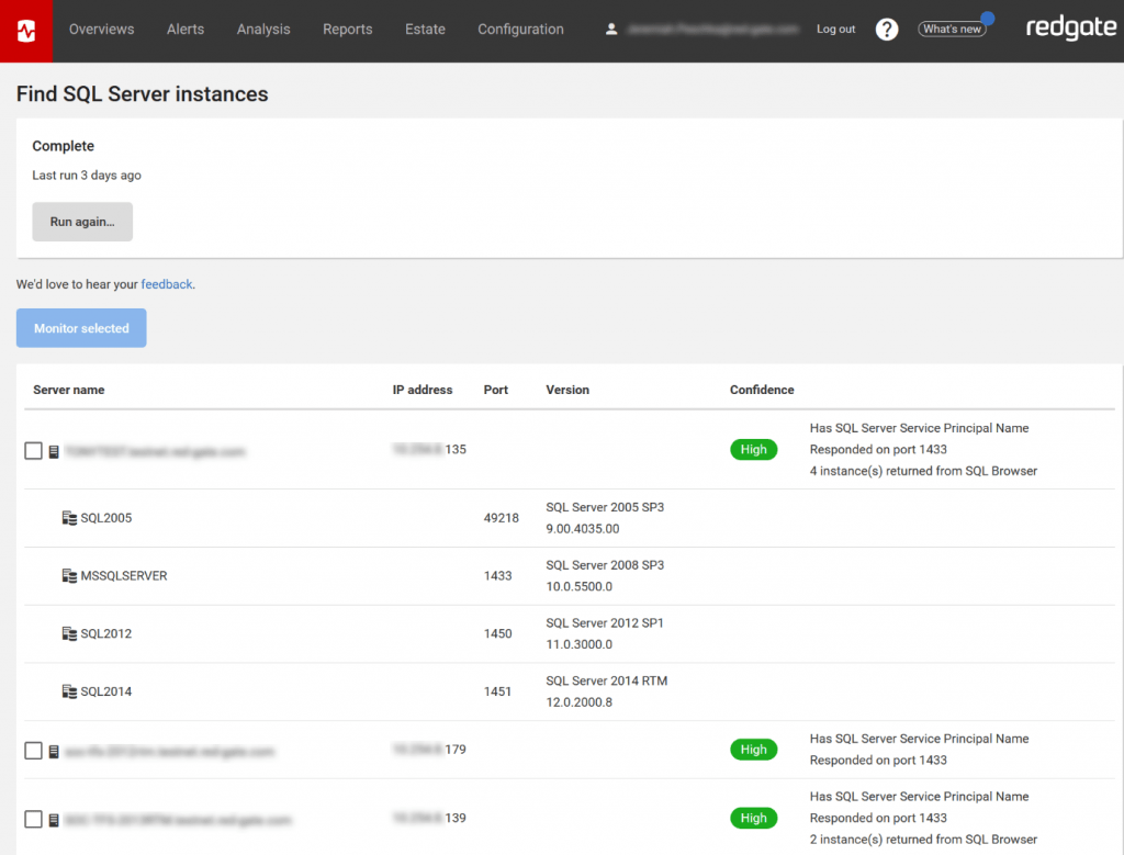 Introducing SQL Monitor's new estate discovery feature | Redgate