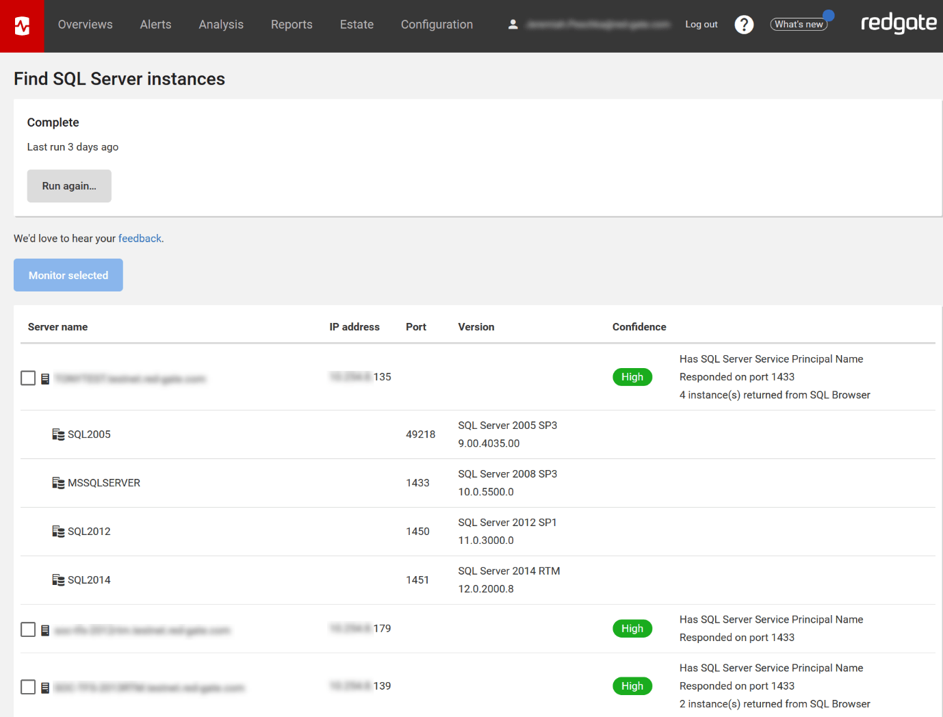 Introducing SQL Monitor's new estate discovery feature | Redgate