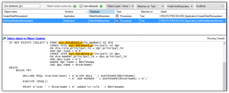 Searching for Objects in SQL Server Databases | Redgate