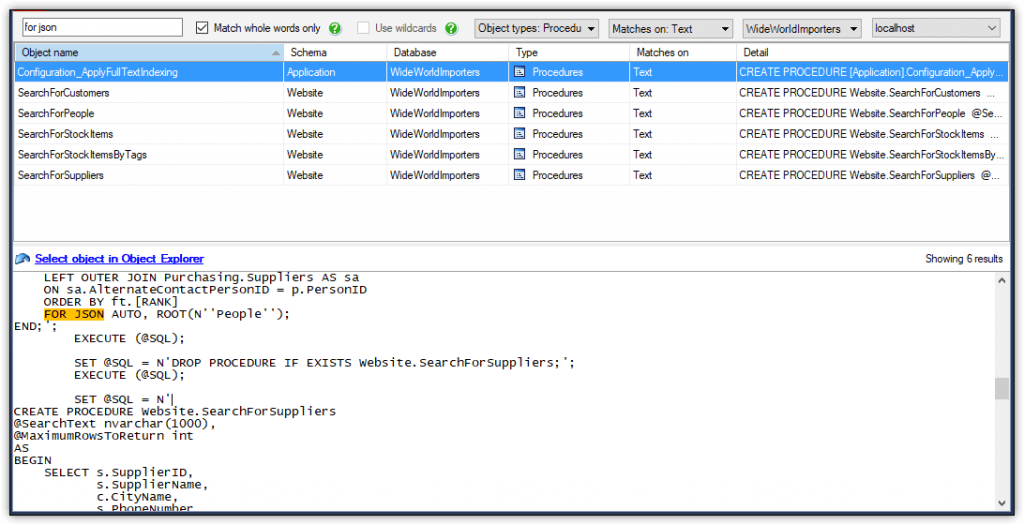 Searching for Objects in SQL Server Databases | Redgate