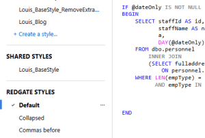 Sharing SQL Prompt Code Snippets and Styles via the Redgate Platform | Redgate