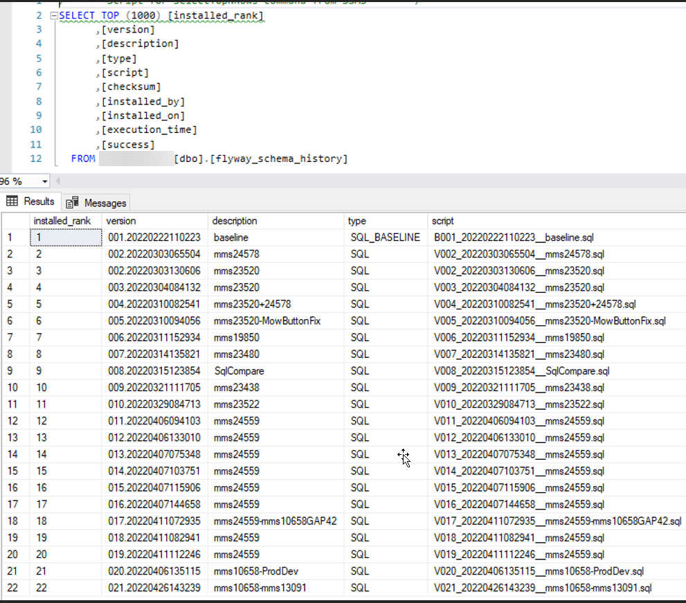 Re-baselining a Database using Flyway Desktop | Redgate