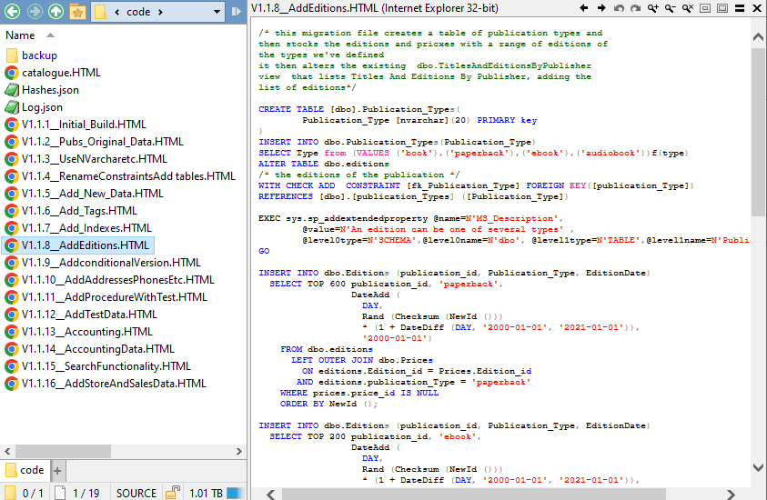 Code Visibility Browsing Through Flyway Migration Files Redgate