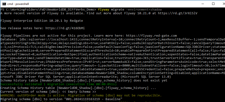 Using the new Flyway Diff commands | Redgate