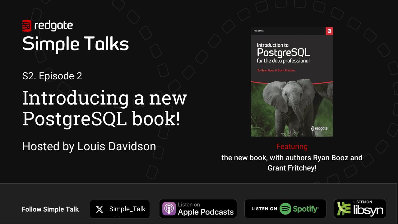 Redgate's new PostgreSQL book is now available for free download | Redgate