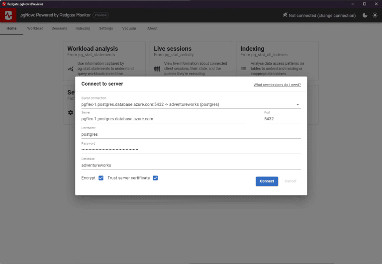 Set Up Redgate Pgnow Activity Monitoring On Azure Database For Postgresql Flexible Server Redgate